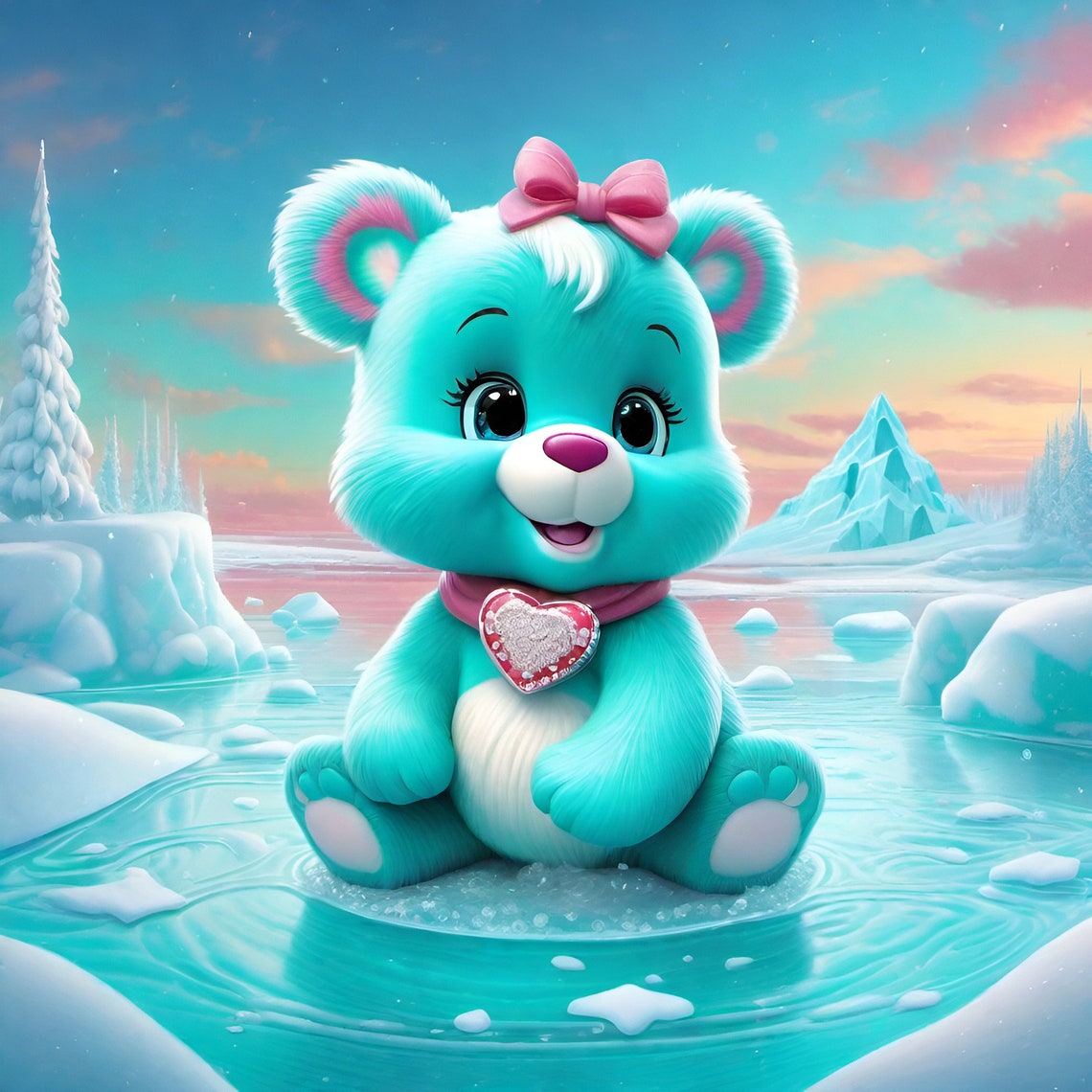 Set of 10 Cute Ice World Bears AI Art, Instant Download, Print Yourself ...