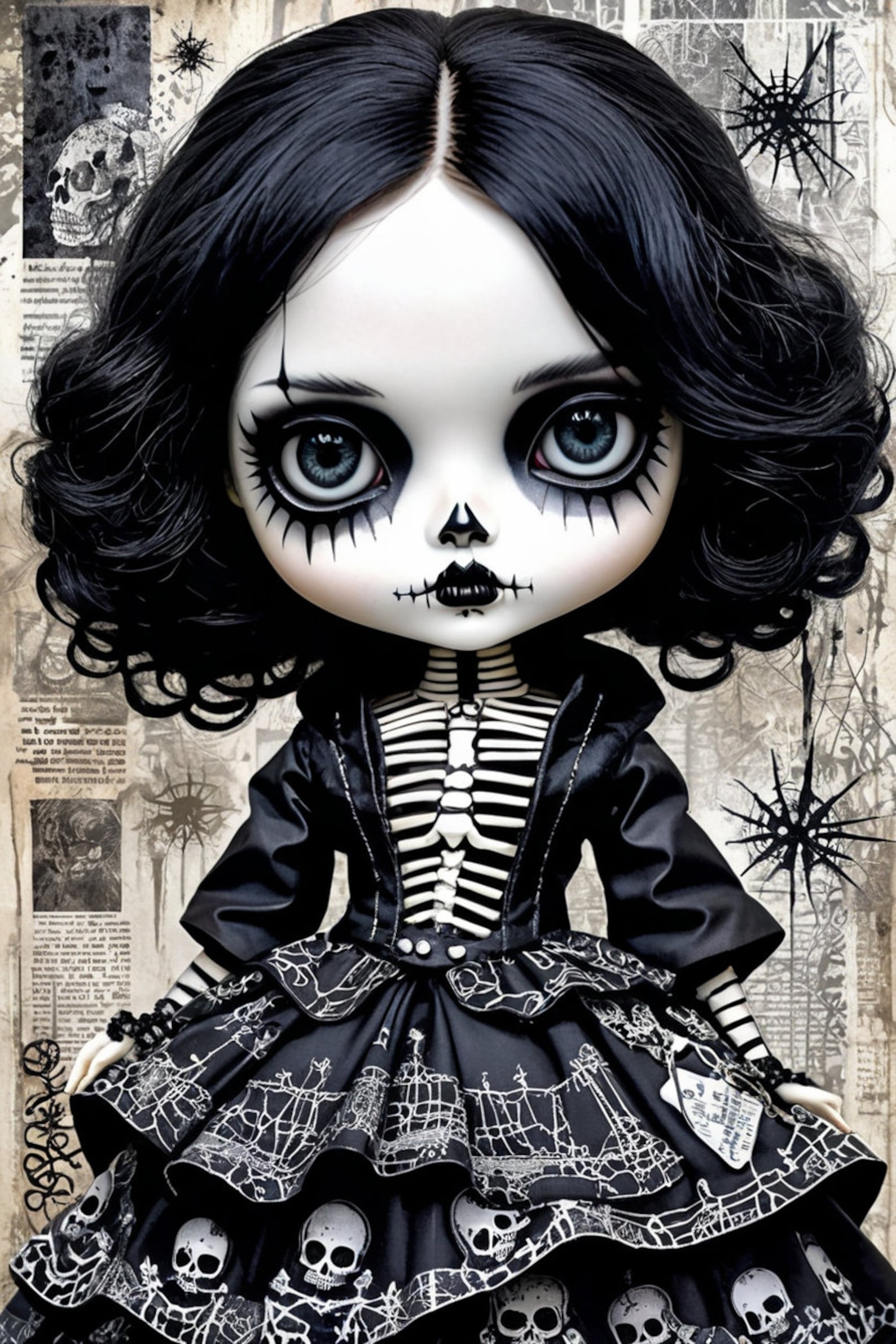 Set of 14 Goth Dolls, AI Artworks, Instant Download, Print Yourself - Etsy