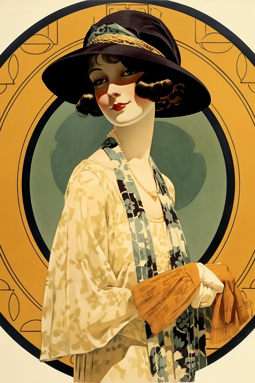 Art Deco Pin Up, Set of 5, Set 1 - Midjourney AI, Instant Download ...