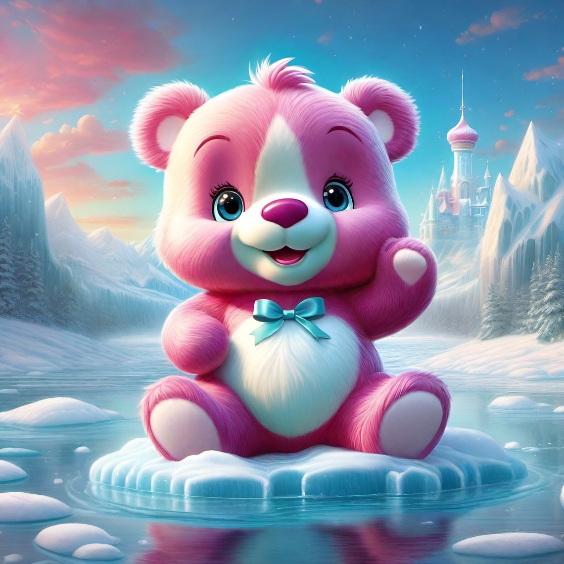 Set of 10 Cute Ice World Bears AI Art, Instant Download, Print Yourself ...