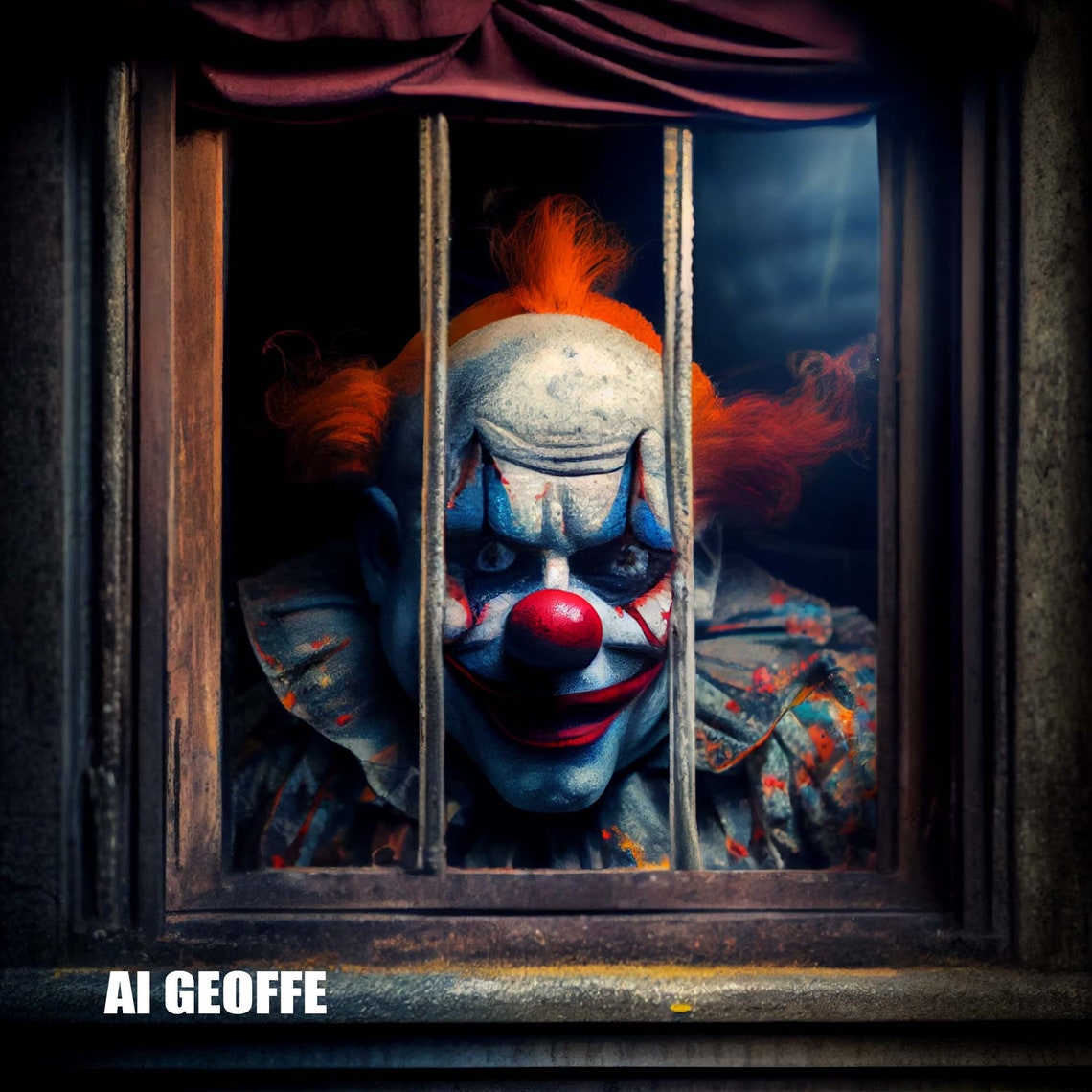 Clown in the Window Don't Let Him In Midjourney AI - Etsy