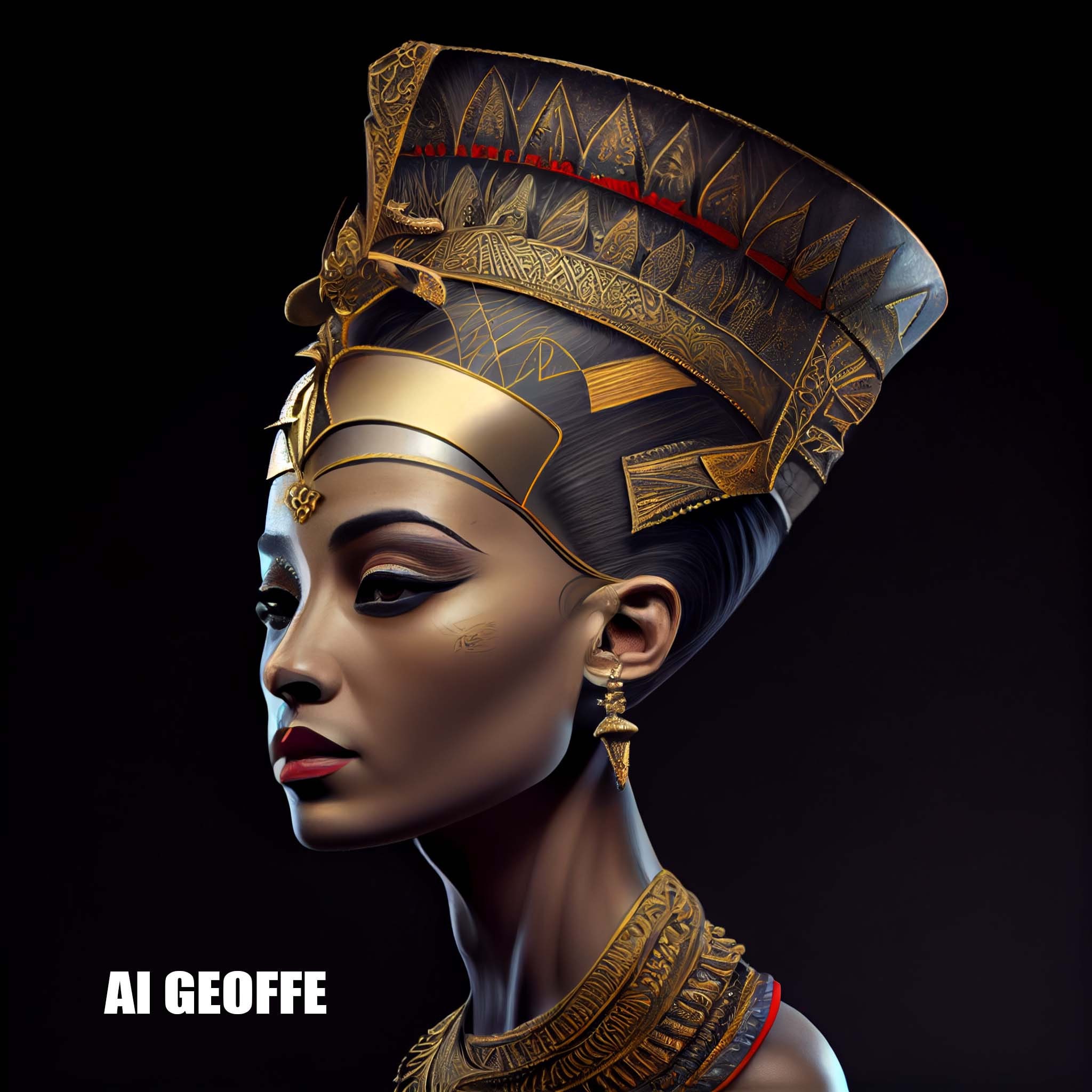 Queen Nefertiti of Egypt, Set of 5 AI - Midjourney AI, Instant Download, Print Yourself Active ...