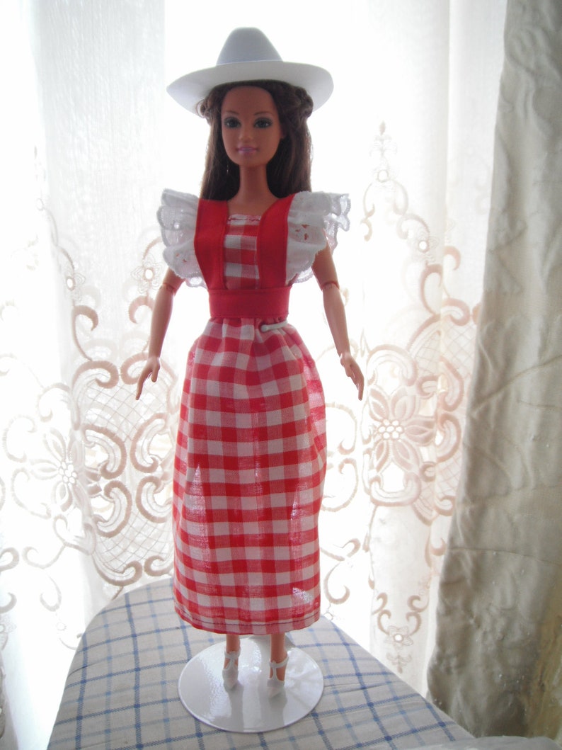 Country Dress for Fashion Barbie Doll / Pinafore and Cowboy - Etsy