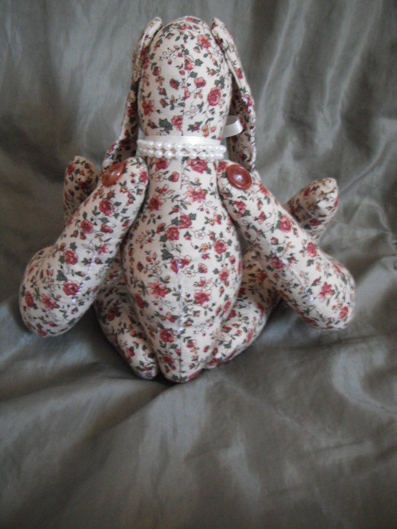 Rose Sweet Button-eyed Bunny or Blackie Bunny / Soft Sculpture / Fabric ...