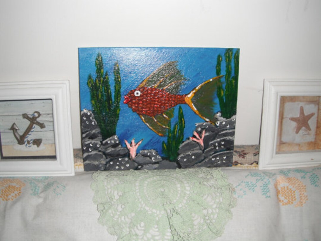 Acrylic Fish Painting / Aquarium Fish Painting / Original - Etsy