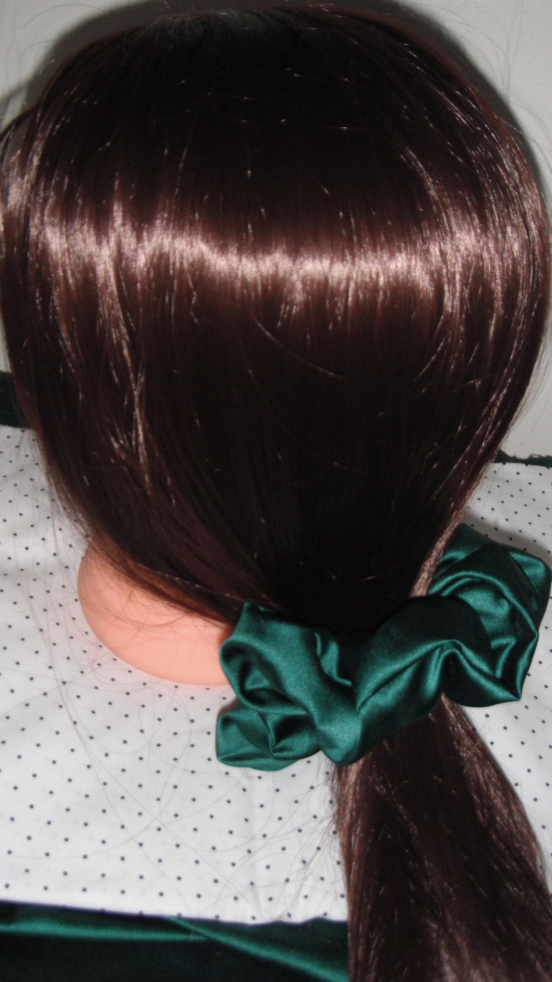 Scrunchie Jumbo Emerald Green Satin Large Scrunchie Formal Scrunchie ...