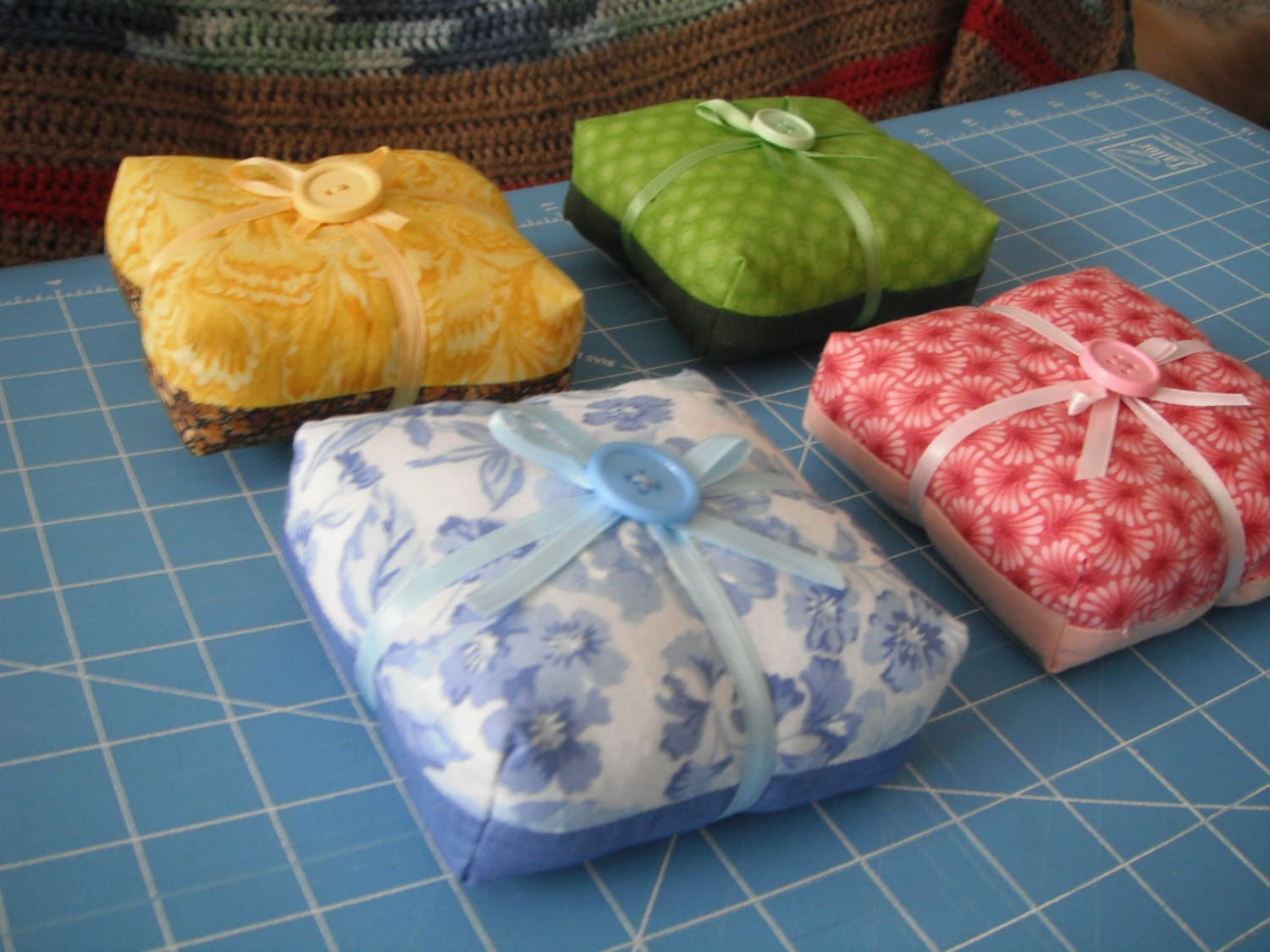 Square Pin Cushions / Thick and Chunky / Pastel Pin Cushions - Etsy