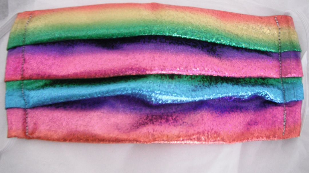 Rainbow Face Mask / LGBT Rainbow Mask / Glitter Fabric Mask ...