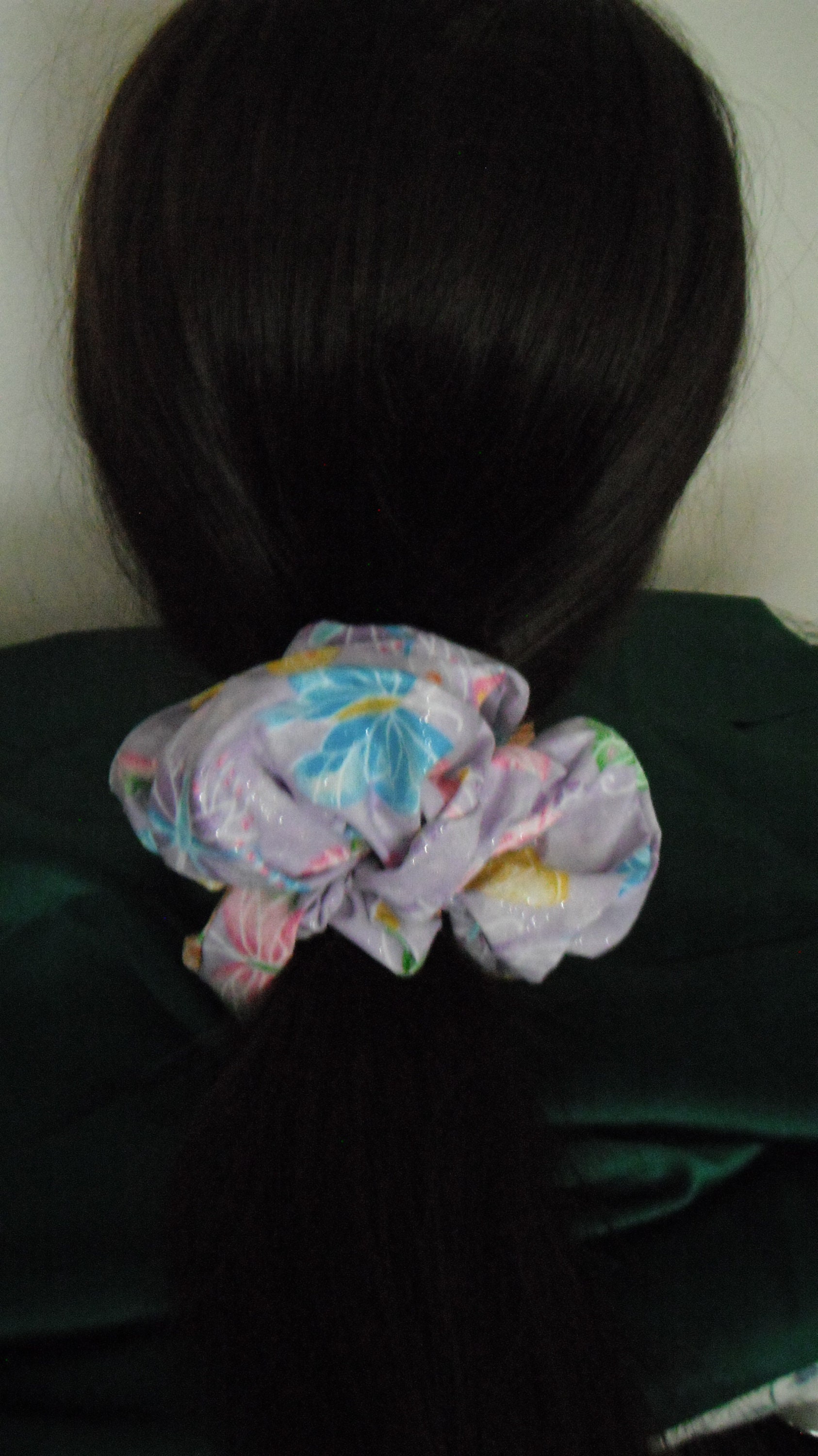 Scrunchie With Glittery Butterflies Cotton, Hair Accessories, Fancy ...