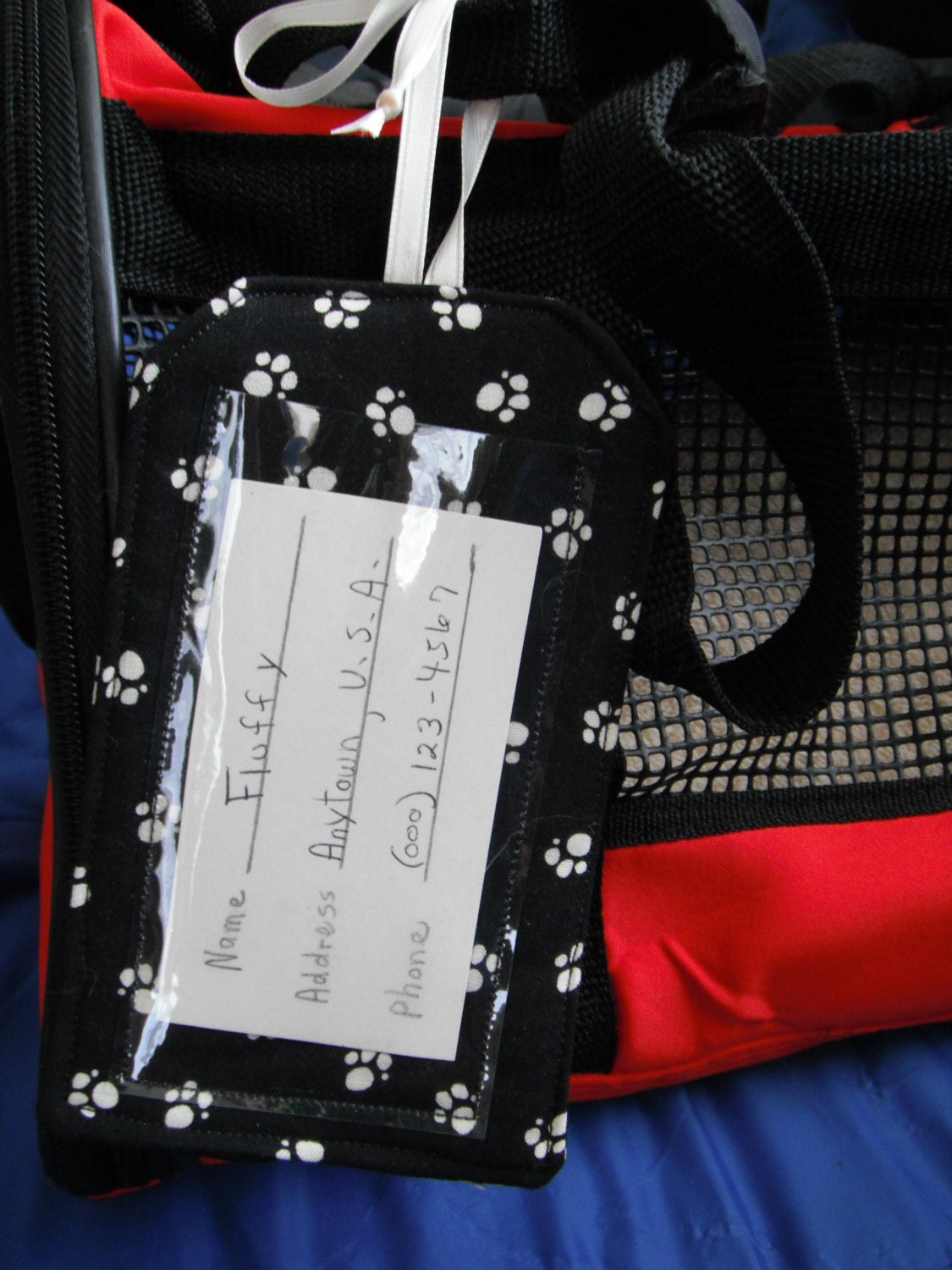 Pet Carrier Tag Luggage Tag ID Tag Traveling With Pets paws Print . Pet ...