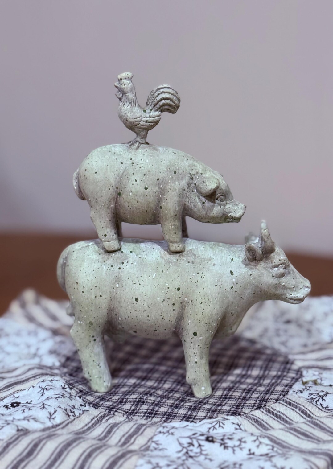 Handmade Stacked Farm Animals Figurine, Rustic Country Decor - Etsy
