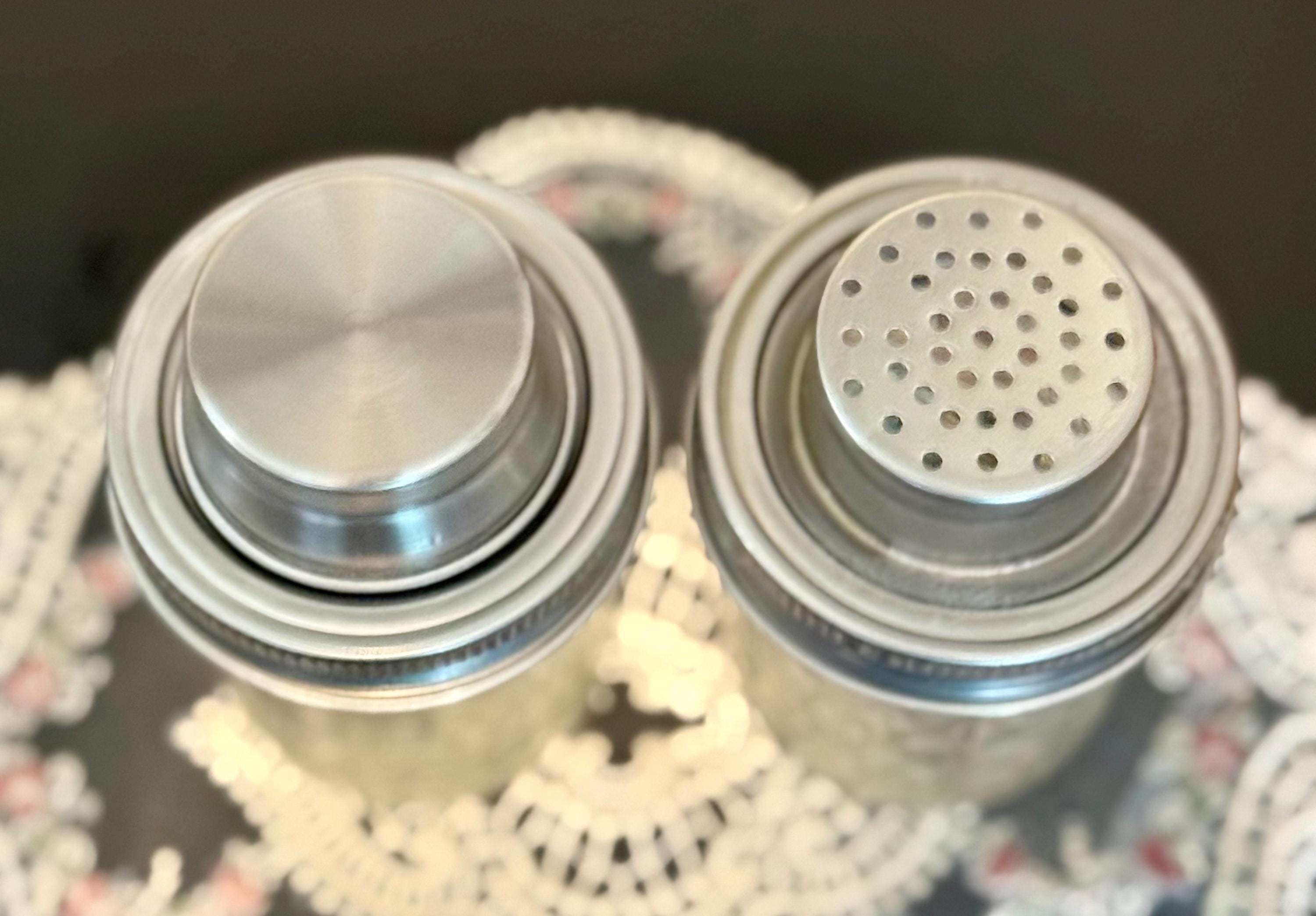 Vintage Ball Mason Jar Salt and Pepper, Spice Shakers, 1/2 Pint, Caps ...