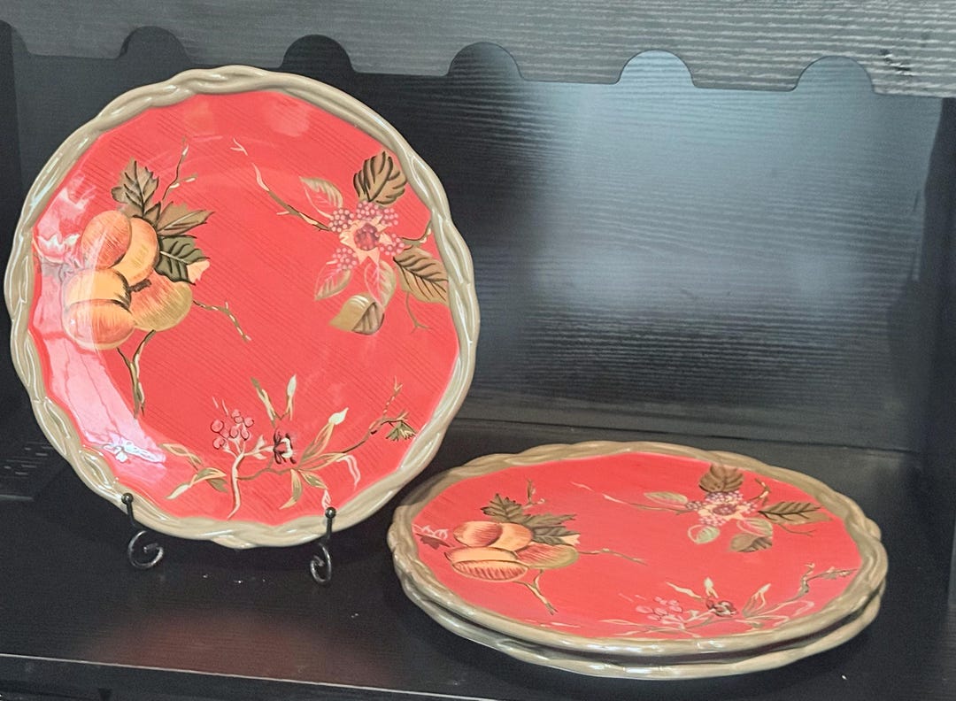 Tracy Porter Octavia Dinner Plates, Set of 3, Fruit Design - Etsy
