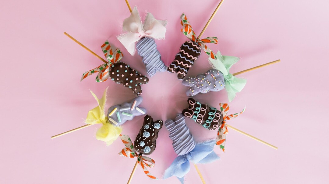Spring Chocolate Dipped Bunny Peeps With Sprinkles and Piping, Perfect ...