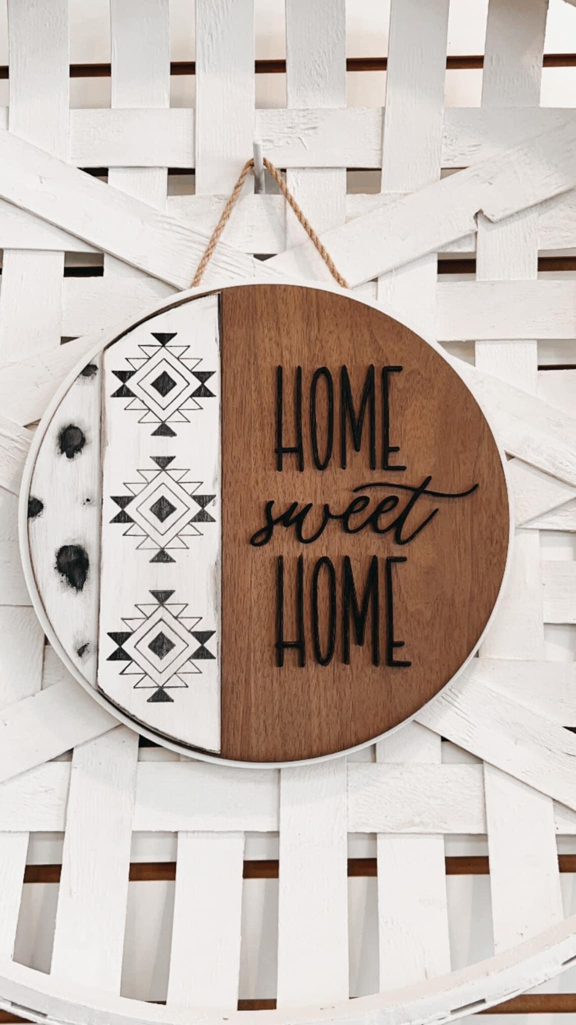 Home Sweet Home|round Sign|cow Print Sign| Western Sign - Etsy