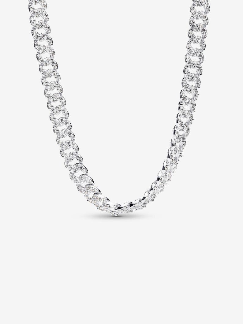 Pandora Pavé Cuban Chain Necklace - Etsy