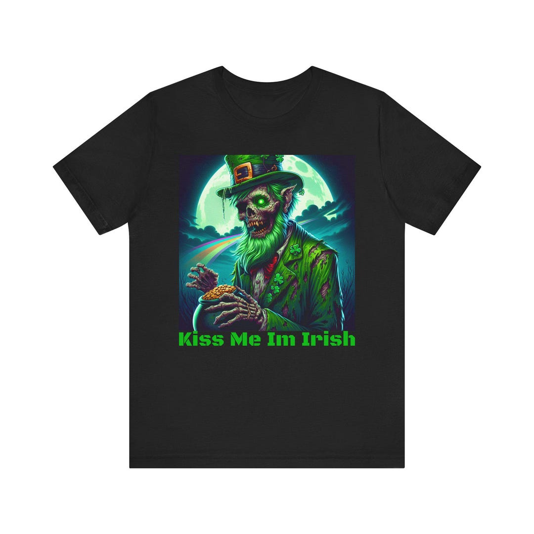 Kiss Me I'm Irish Zombie Leprechaun Tee, Unisex St. Patrick's Day Shirt ...