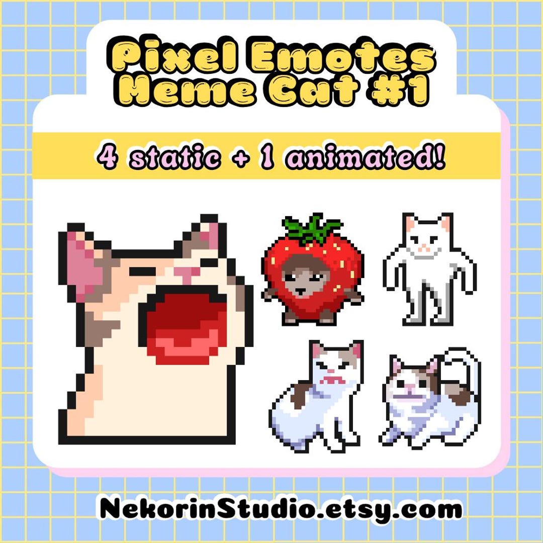 Almost FREE Meme Cat 1 Animated + 4 Static Emotes | Twitch Emotes Free ...