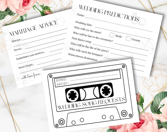 Song Request Cards - Printable A4 Sheet - Wedding Reception/ Birthday ...