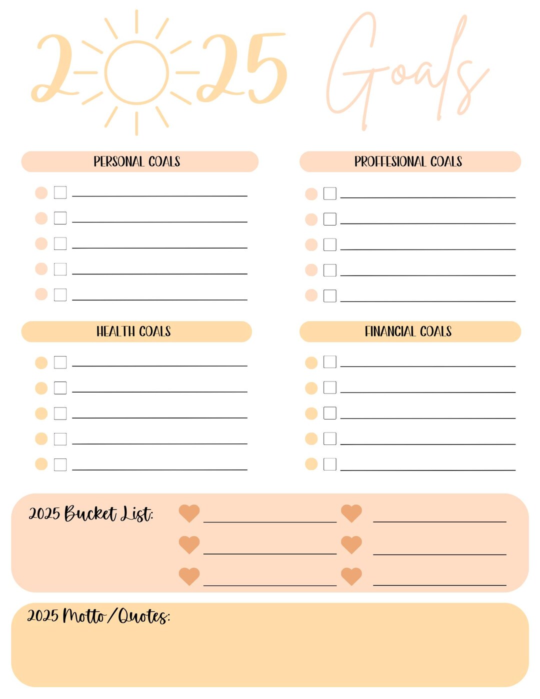 2025 Goal-setting Template | Printable PDF | Productivity Planner ...