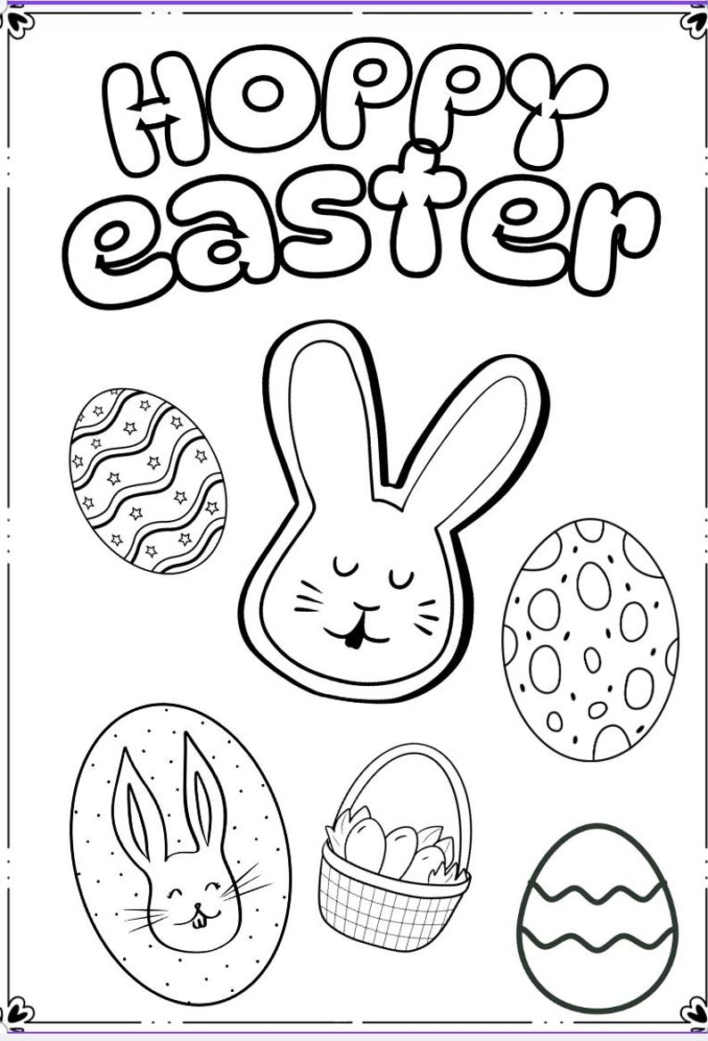 Printable Easter Colouring Pages - Etsy