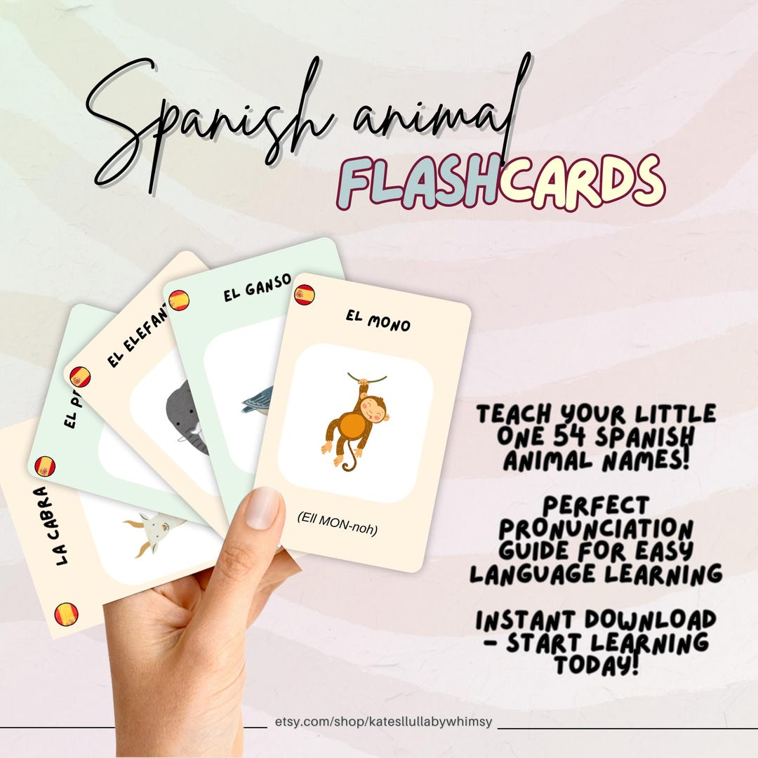 Spanish Learning Toddler Spanish Flashcards Montessori Activities ...