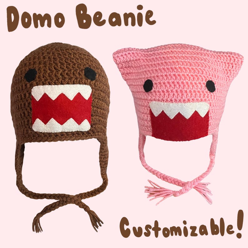 Domo Inspired Crochet Beanie- Customizable - Etsy