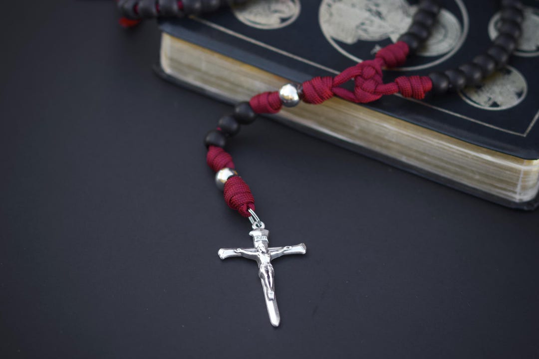 Blood of the Martyrs | Red and Black Paracord Rosary | Handmade ...