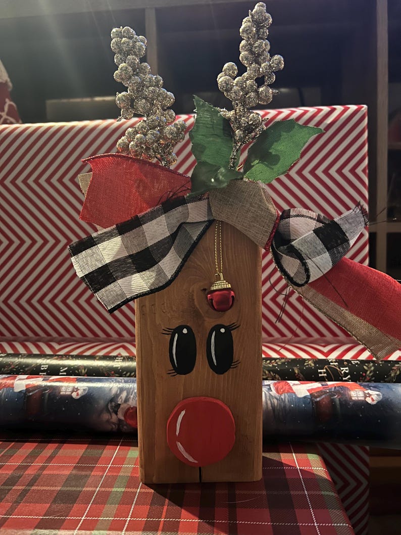 Hand-crafted Wooden Reindeer - Etsy