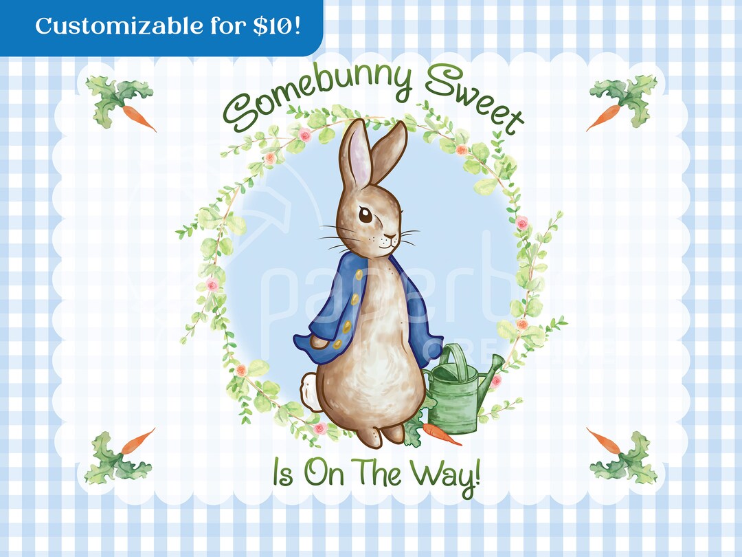 Peter Rabbit BACKDROP Banner Baby Shower Original Design With or ...