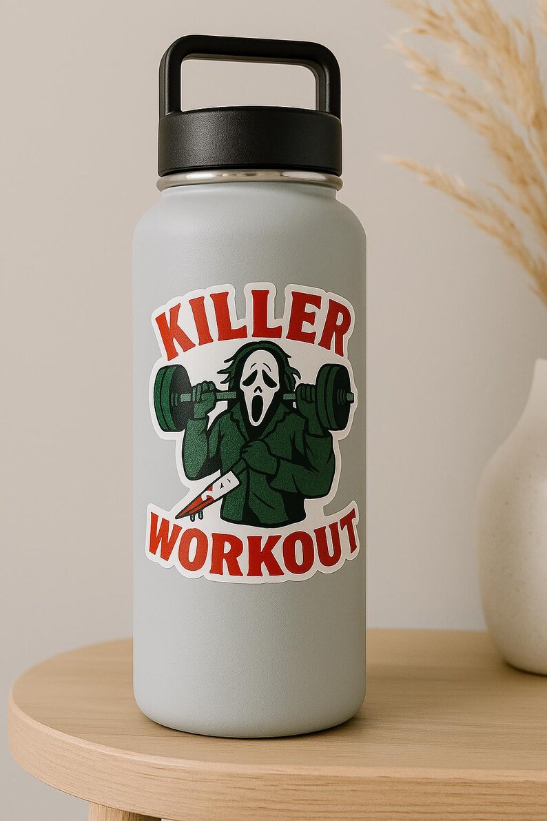 Killer Workout Sticker – Horror Gym Motivation Vinyl Decal for Fitness ...