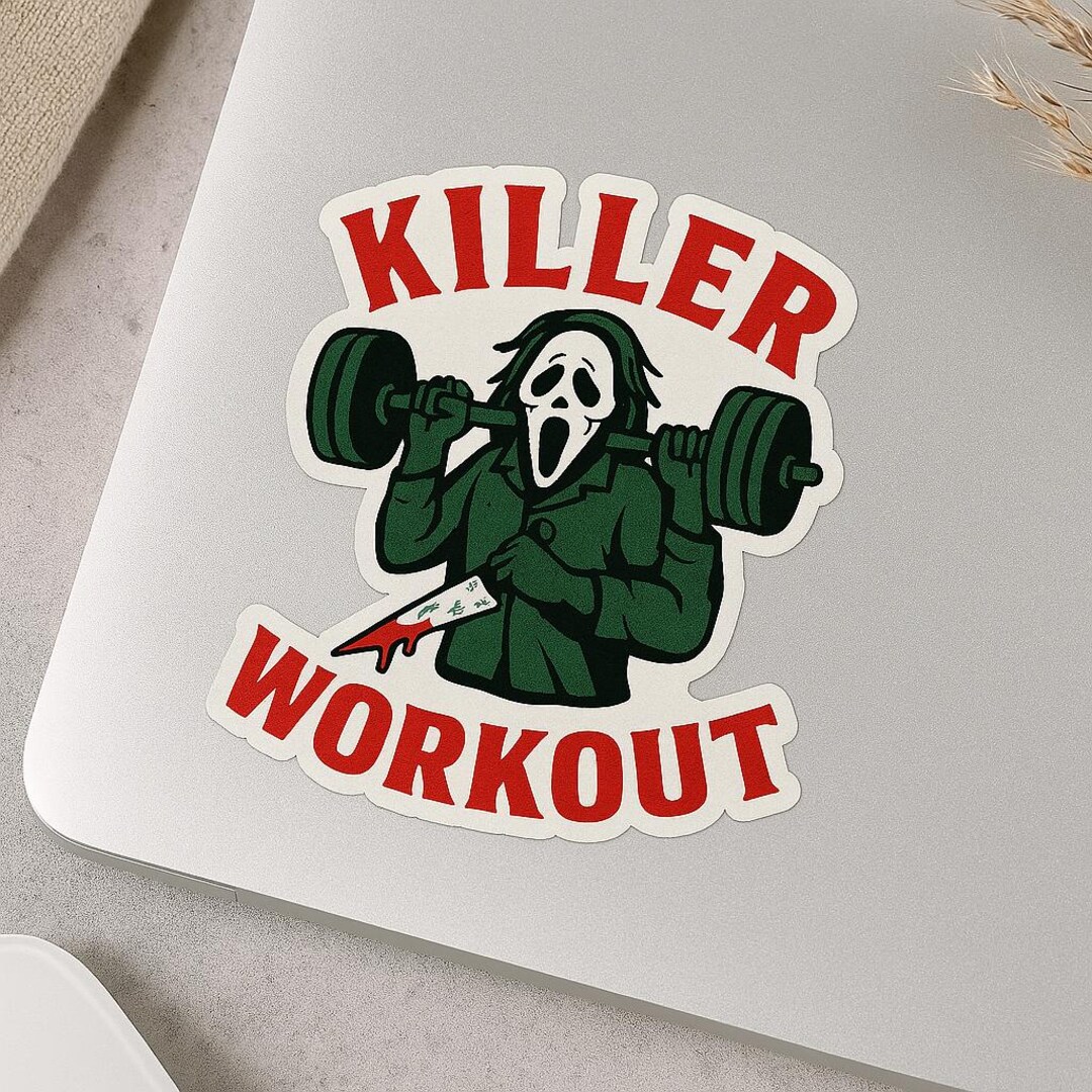 Killer Workout Sticker – Horror Gym Motivation Vinyl Decal for Fitness ...