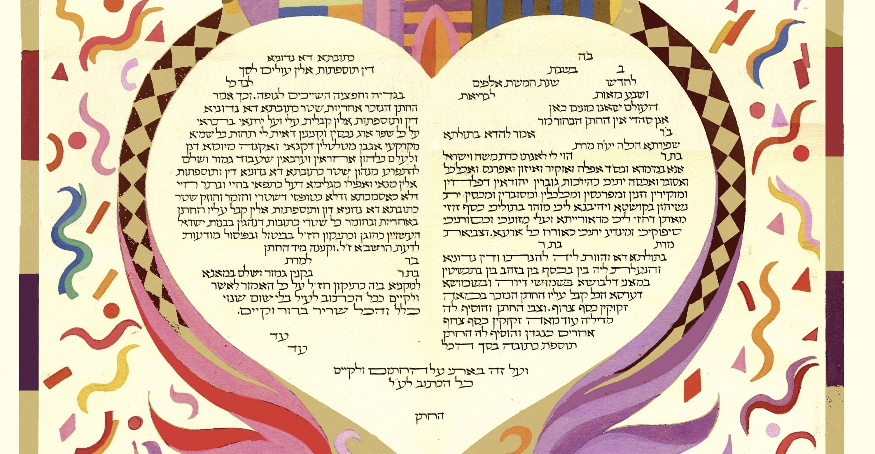 Colorful Printable Modern Ketubah, Personalization Fill in Text ...