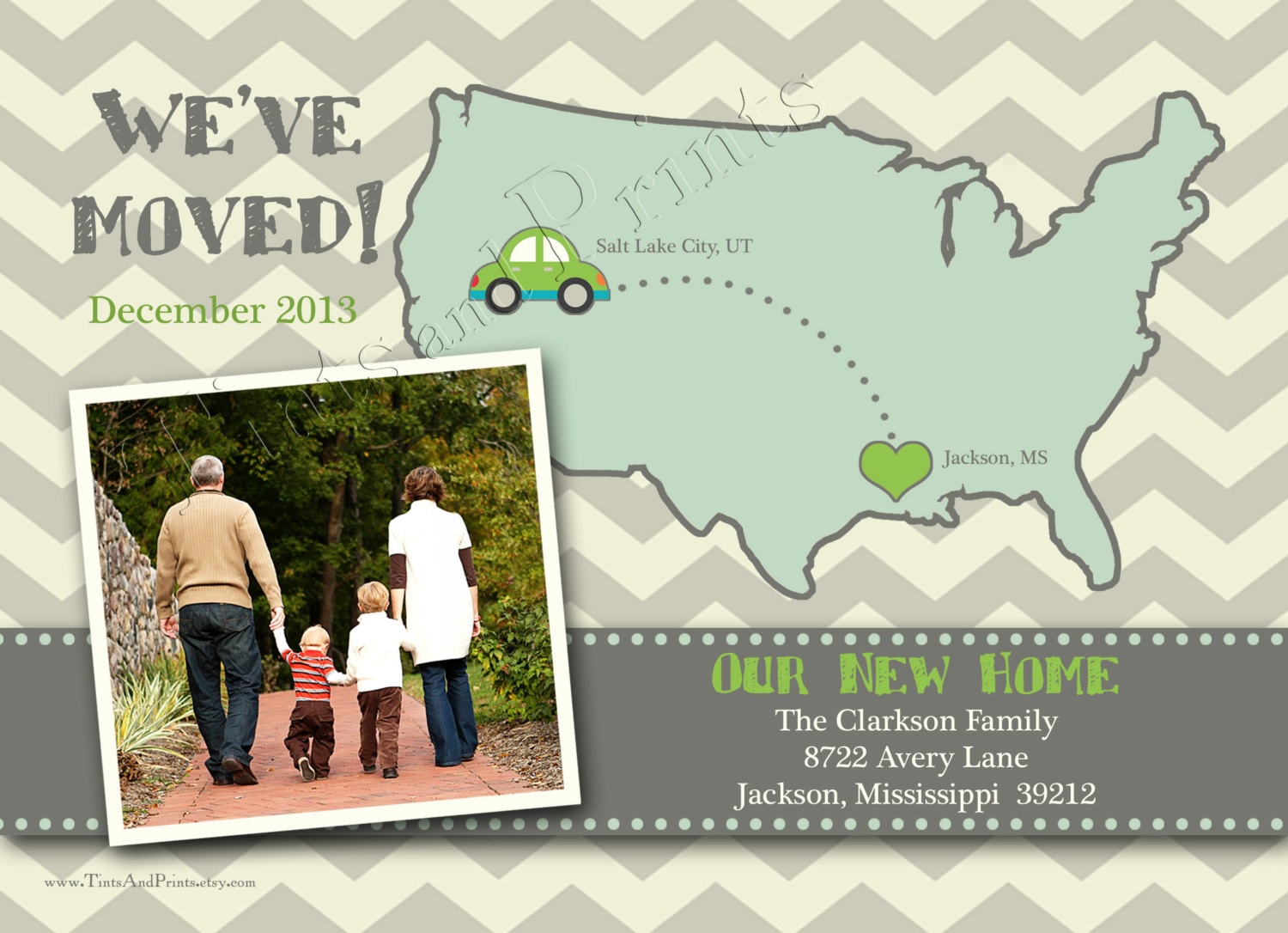 We've Moved Announcement Custom Photo Postcard With Map - Single Sided ...