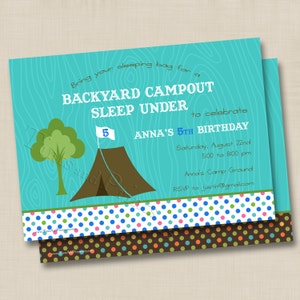 Backyard Campout Sleep Under Custom Birthday Party Invitation - Etsy