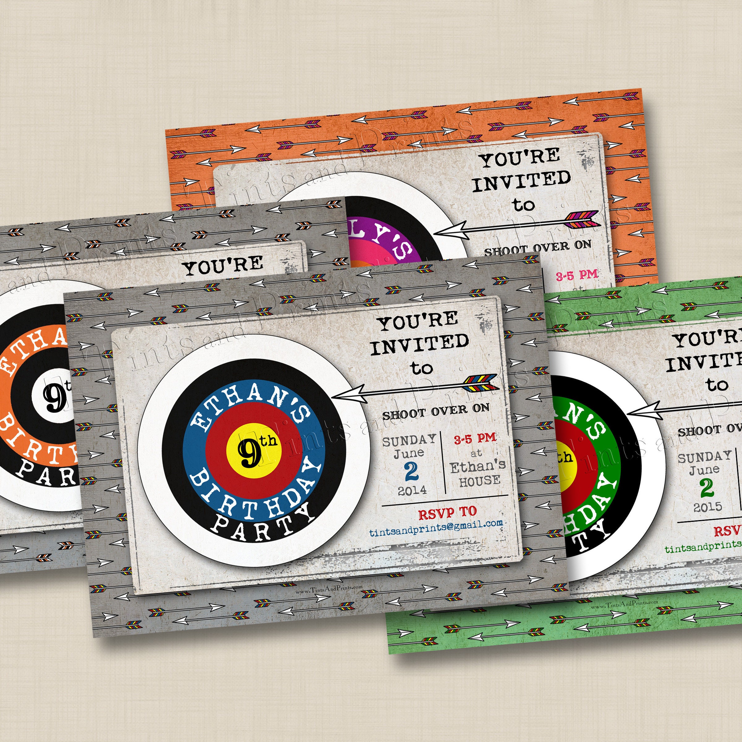 Shoot Over for an Archery Party Custom Photo Card Invitation Design ...