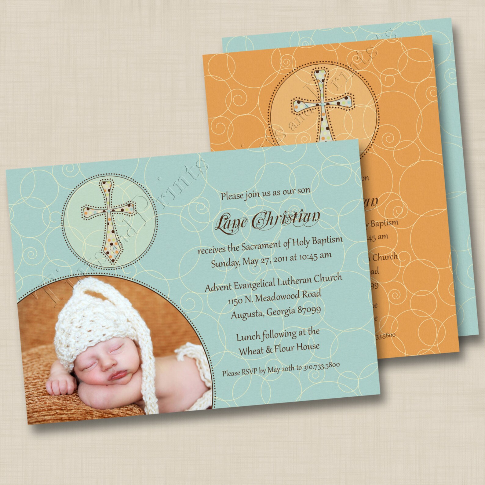 Circle of Life Custom Baptism or Christening Invitation or Birth ...