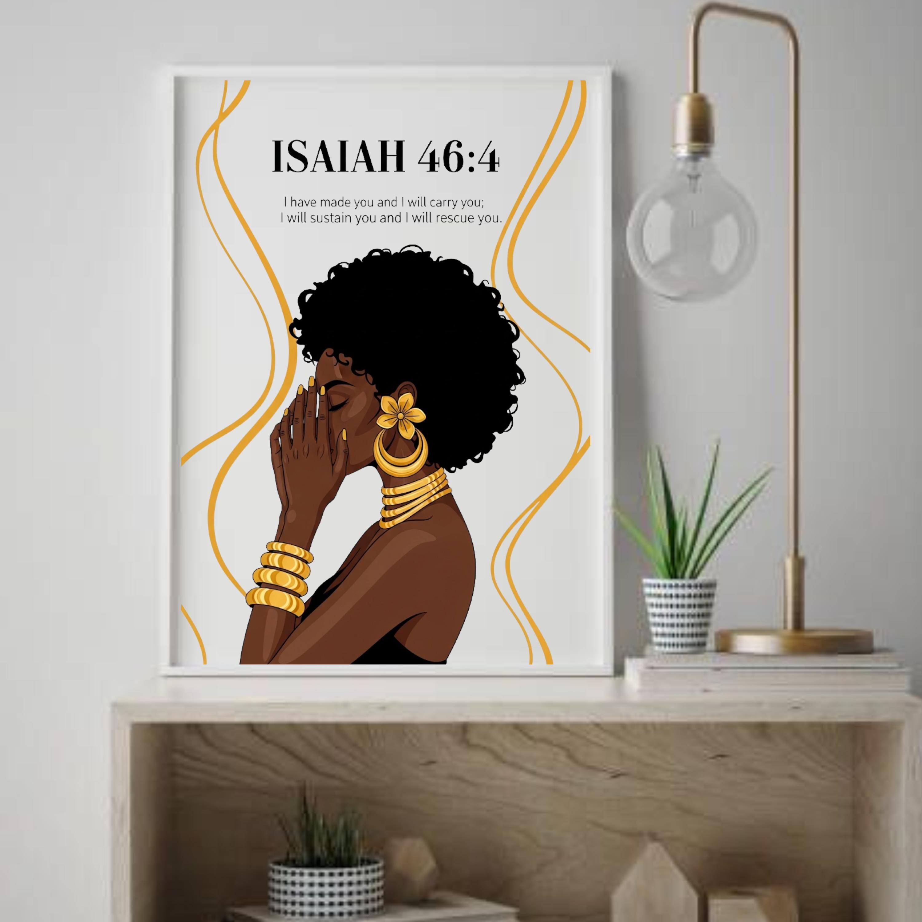 Isaiah 46:4 PNG File Bible Verse Scripture Christian Black Woman ...
