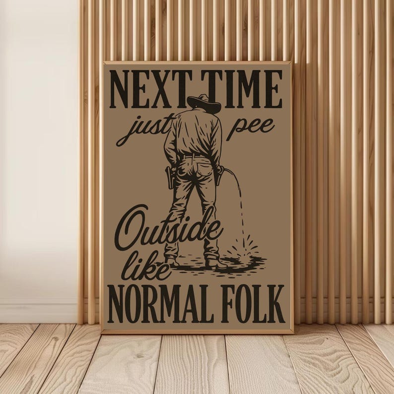 Funny Cowboy Bathroom Sign Printable Art (digital Download) - Etsy