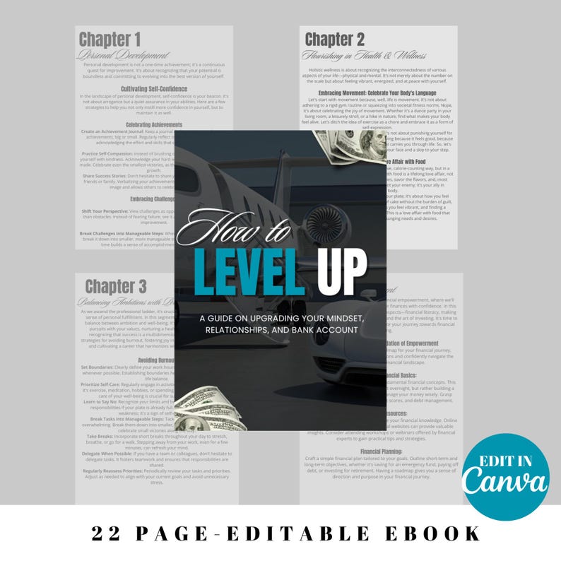 PLR, Level Up, Ebook Template, Done for You, Editable, Canva Template ...