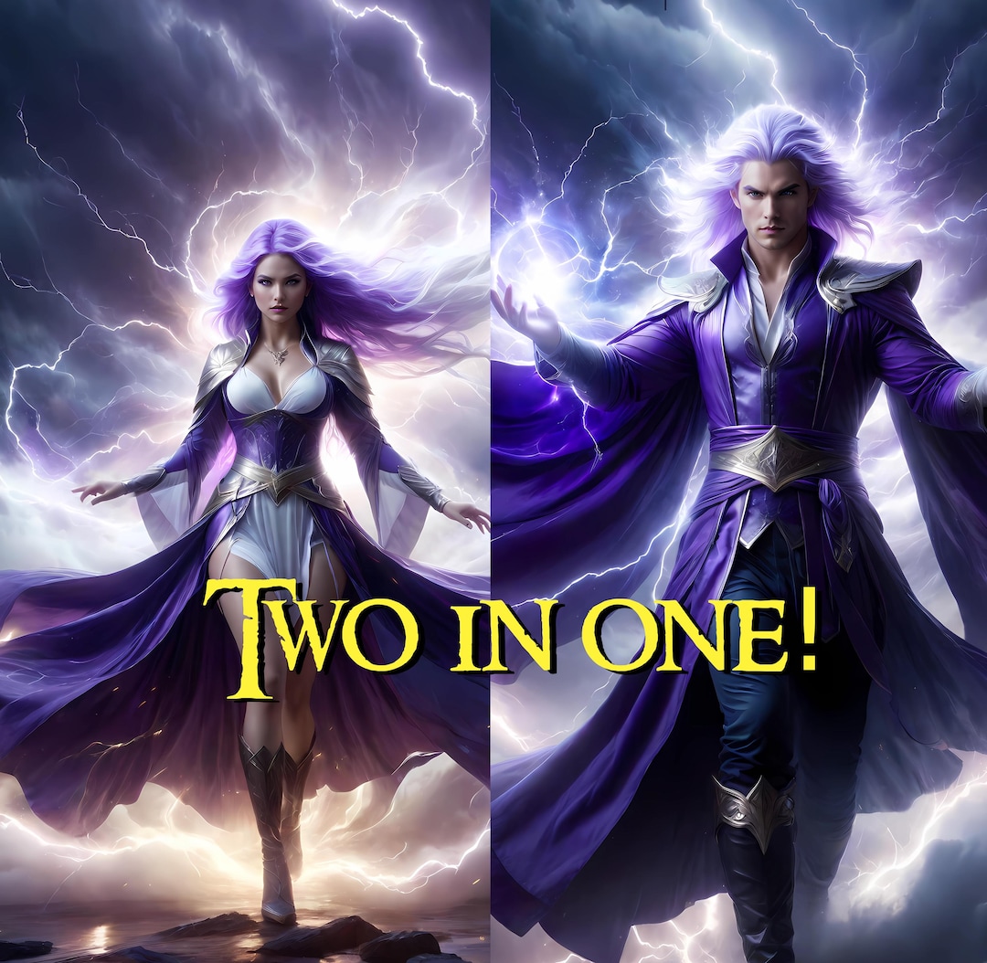 Storm Mages Art Bundle | Male & Female Magical Sorcerers | 4:5 Fantasy ...