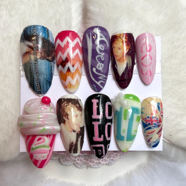 One Direction 1D 2010s Tumblr Nostalgia Handmade Press-on Nail Set - Etsy