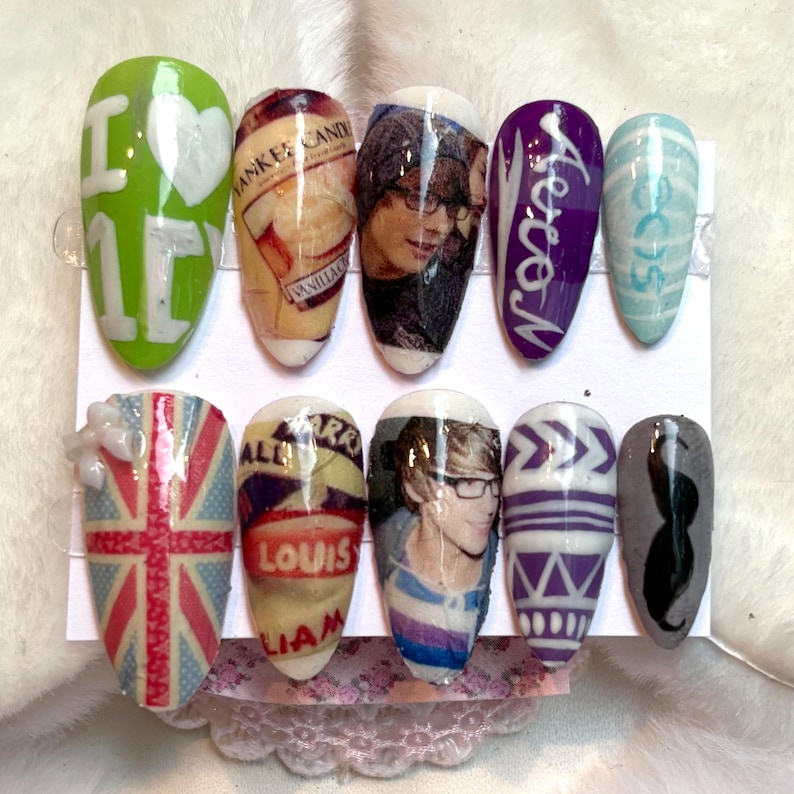 One Direction 1D 2010s Tumblr Nostalgia Handmade Press-on Nail Set - Etsy