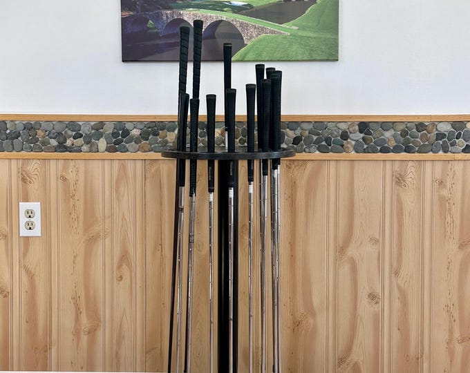 Golf Club, Putter Display Rack. ROTATING, 16 Club Putter Oak Wood ...