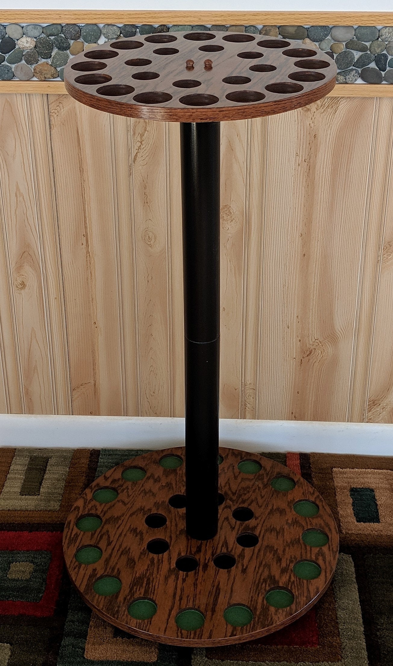Golf Club, Putter Display Rack. ROTATING, 24 Club Oak Wood. Beautiful ...