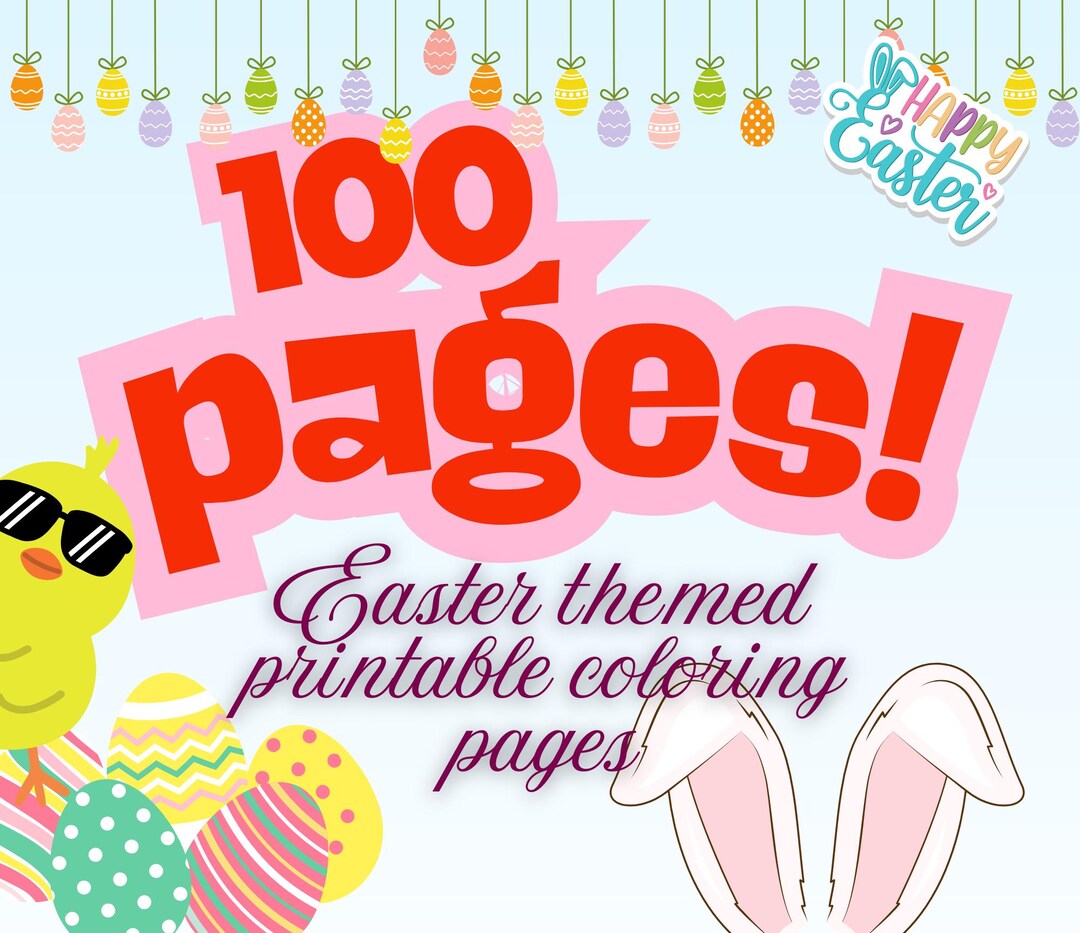Easter Coloring Pages, 100 Sheets, Coloring Pages for Kids, Printable ...
