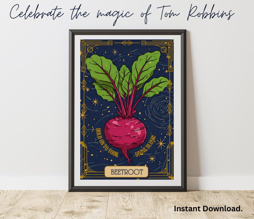 Tom Robbins - Printable Vintage Tarot Style Poster, Robbins Beet Poster ...