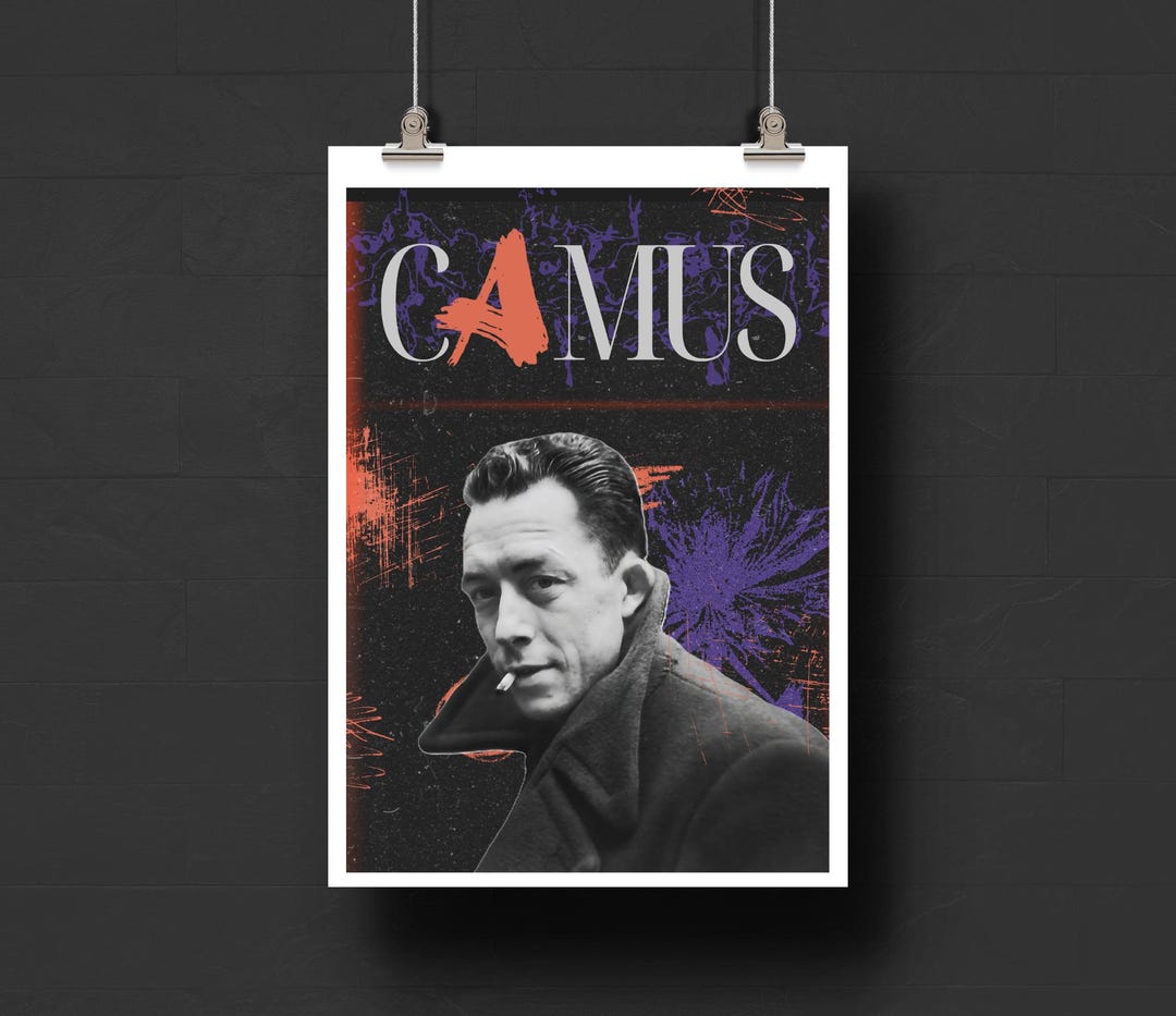 Albert Camus Printable Poster - Camus Poster- Contemporary Portrait of ...