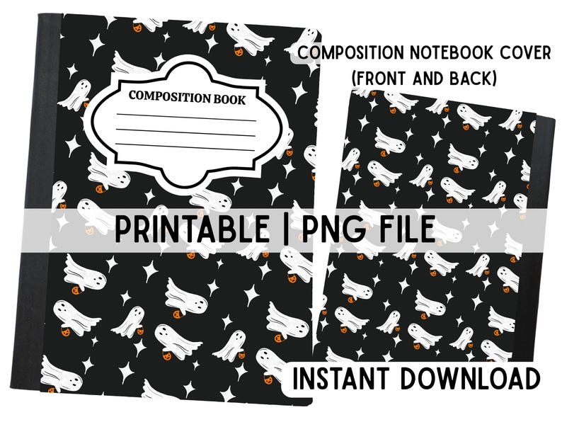 Printable Composition Notebook Cover PNG Halloween Personal Notebook ...