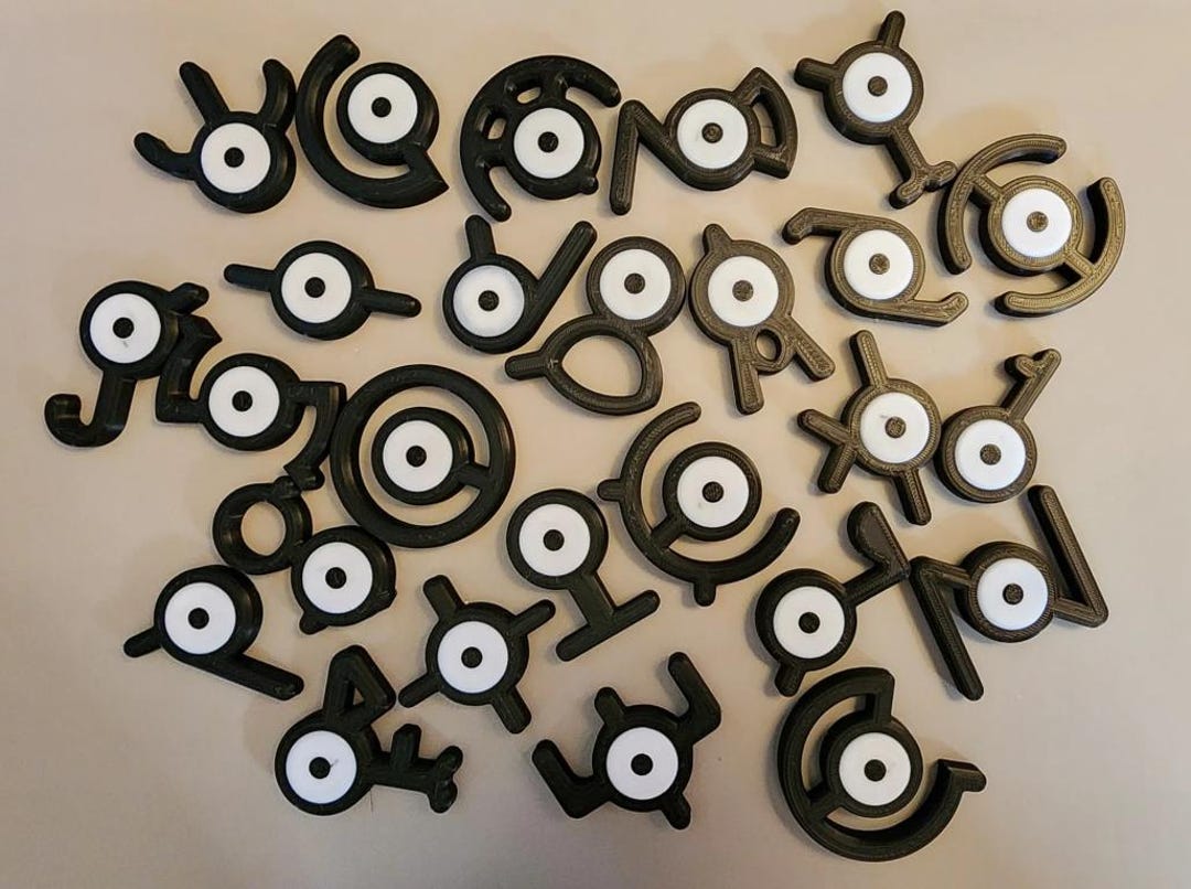 Pokemon Unown Alphabet Magnet Set of 26 (Z-A) Non-shiny, Shiny, Glow in ...